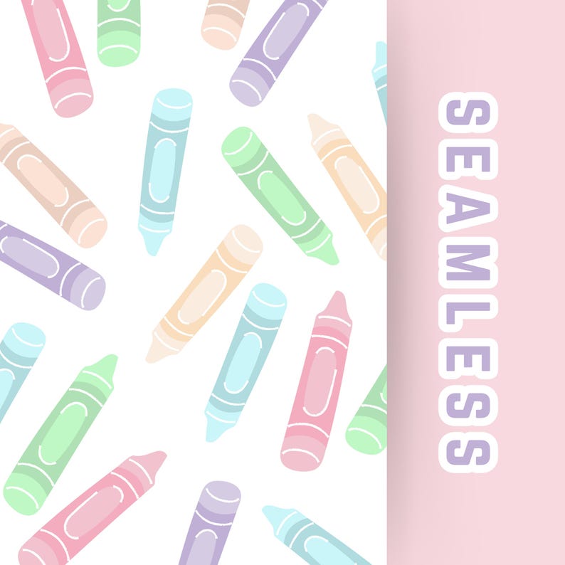 Seamless Pastel Crayon Pattern | School Paper, Classroom Decor, Crafts ...