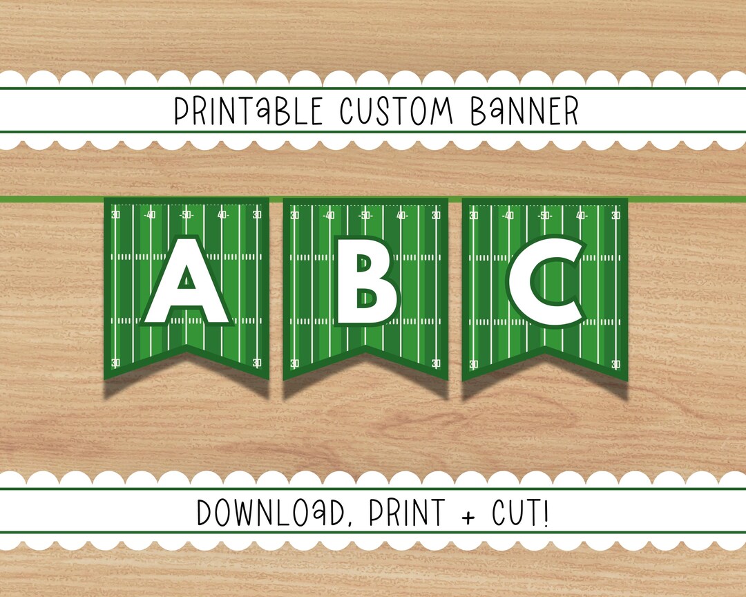 Printable Football Field Banner | Custom, Instant Download, Party ...