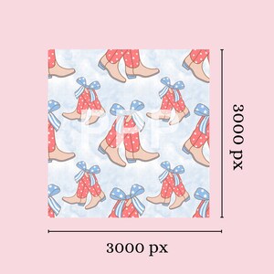 Seamless Patriotic Coquette Bow and Boots Pattern | 4th of July ...