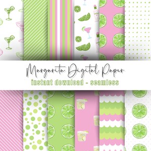 Instant Download Margarita Theme Digital Paper, Seamless Designs | Lime ...