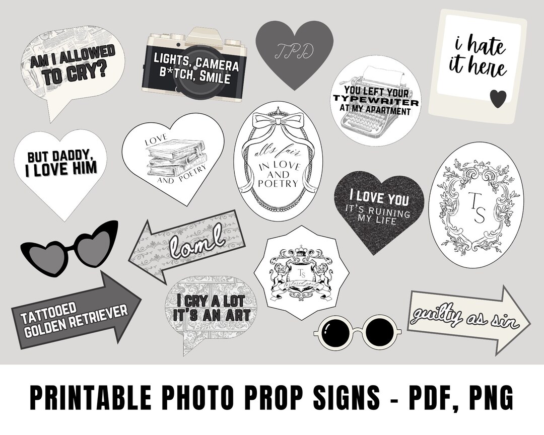 Printable TTPD Photo Prop Signs | Party Decorations | TPD | Instant ...