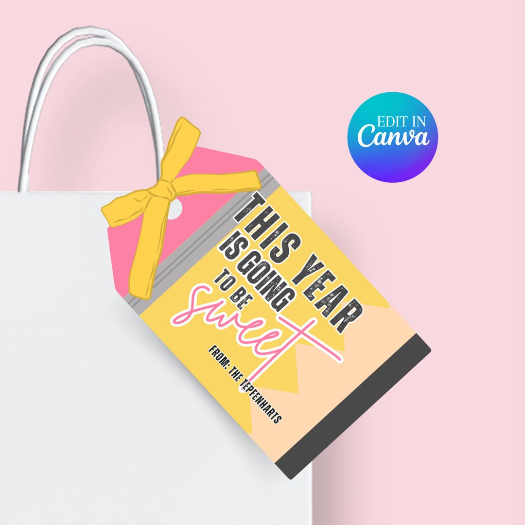 Custom Back to School Pencil Gift Tags | Sweet Treat Printable Tags ...