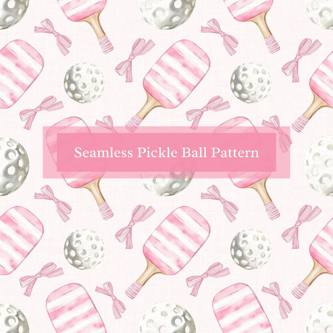 Seamless Pink Pickle Ball Pattern | Digital Paper, Prints, Art | Pickle ...