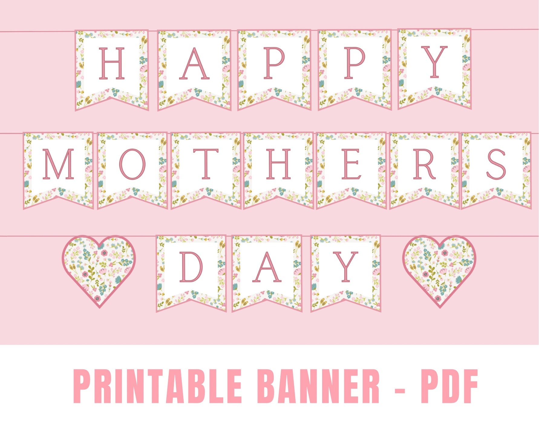 Printable Mother's Day Banner Instant Download Happy Mother's Day ...