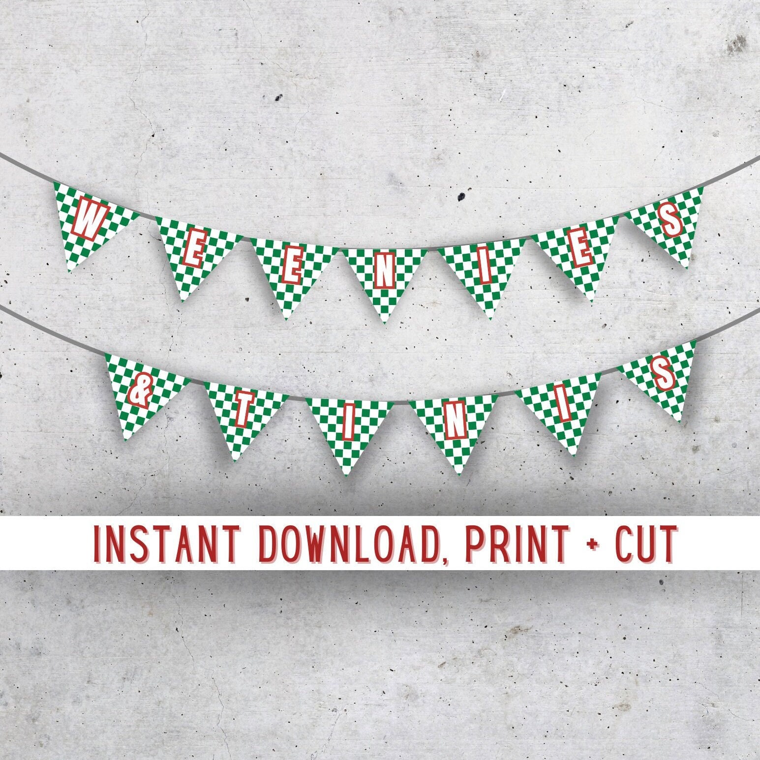 Weenies and Tinis Party Sign, Party Banner, Instant Download, Printable ...