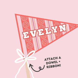 Custom Volleyball Name Pennants | Instant Download, Printable Banners ...