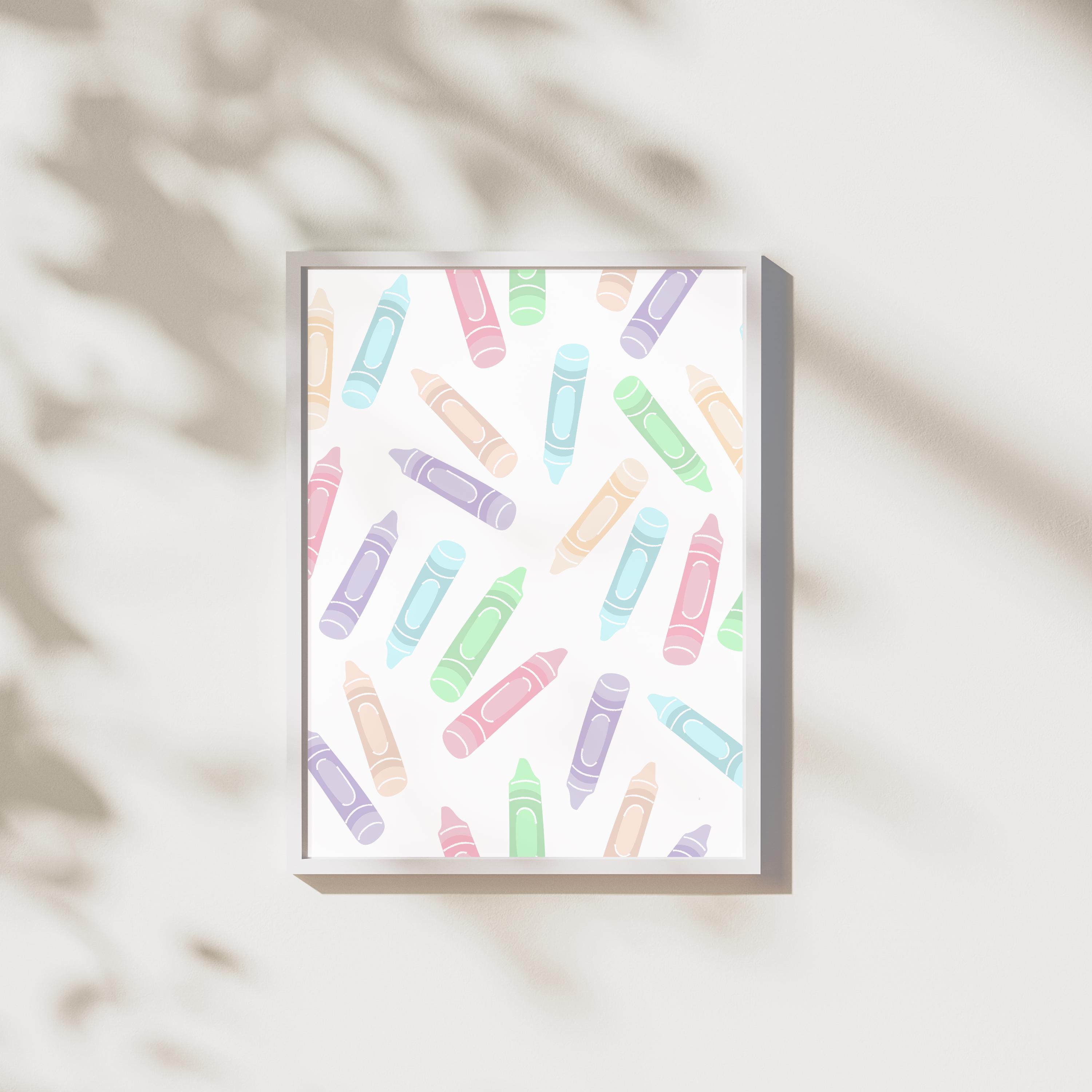 Seamless Pastel Crayon Pattern | School Paper, Classroom Decor, Crafts ...