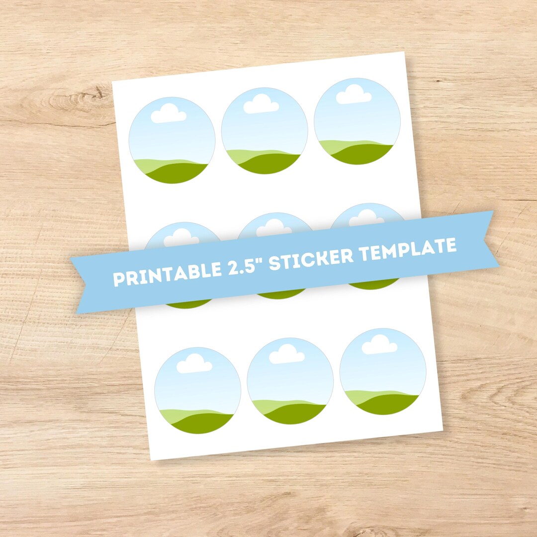 Printable 2.5 Inch Sticker Template | Instant Download, 22808 Sticker ...