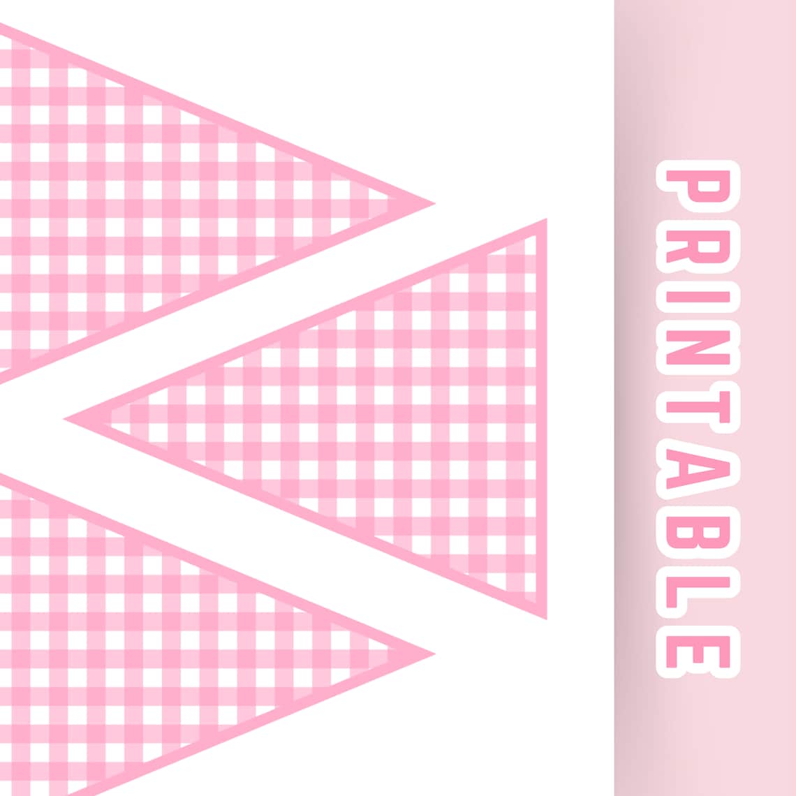 Printable Pink Gingham Banner | Coquette Aesthetic, Preppy, Girly ...