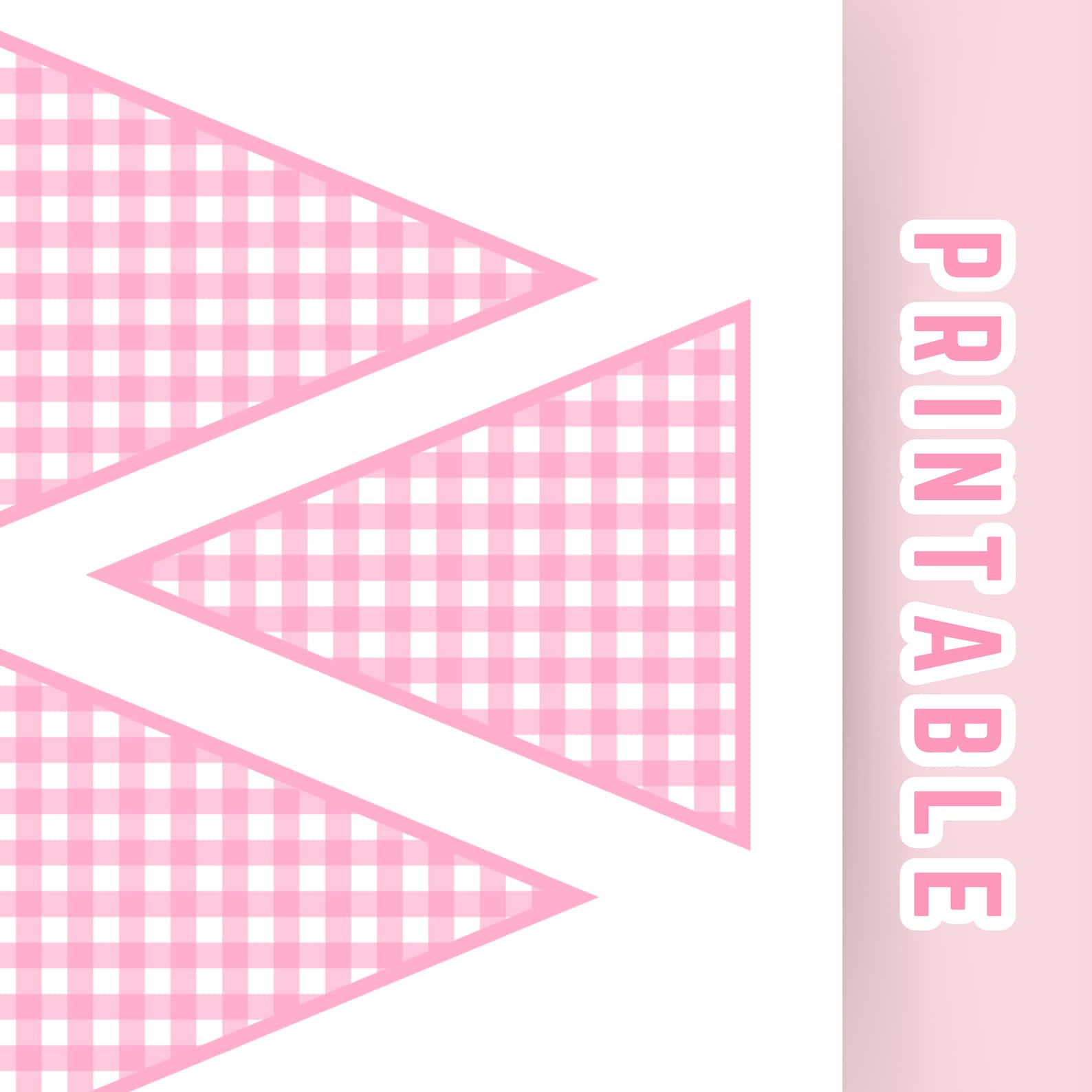 Printable Pink Gingham Banner Coquette Aesthetic, Preppy, Girly ...