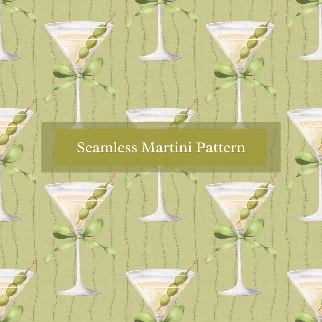 Seamless Digital Download Dirty Martini Pattern | Instant Download ...