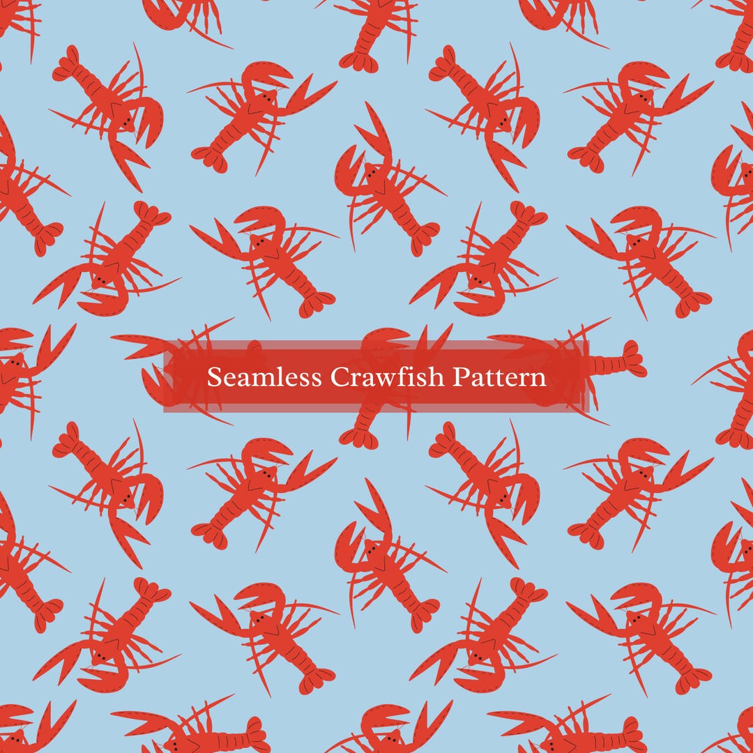 Seamless Crawfish Pattern | Digital Paper | Crawfish Boil Party ...