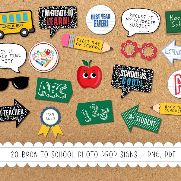 School Photo Props - Etsy