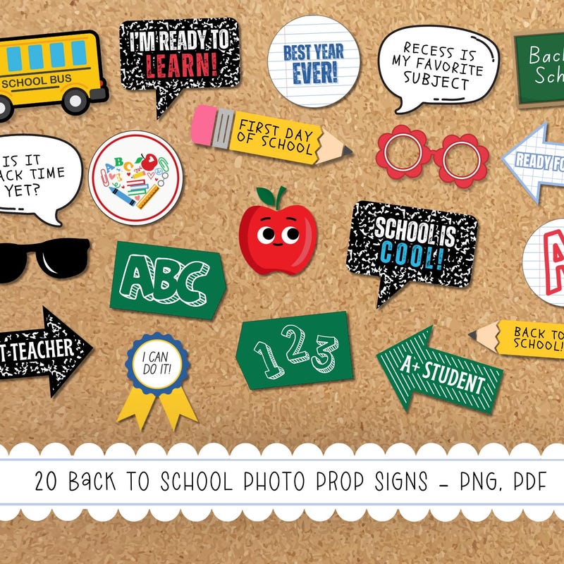 School Photo Props - Etsy