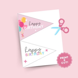 Printable Happy Birthday Pennant Banners for Boys and Girls | Colorful ...