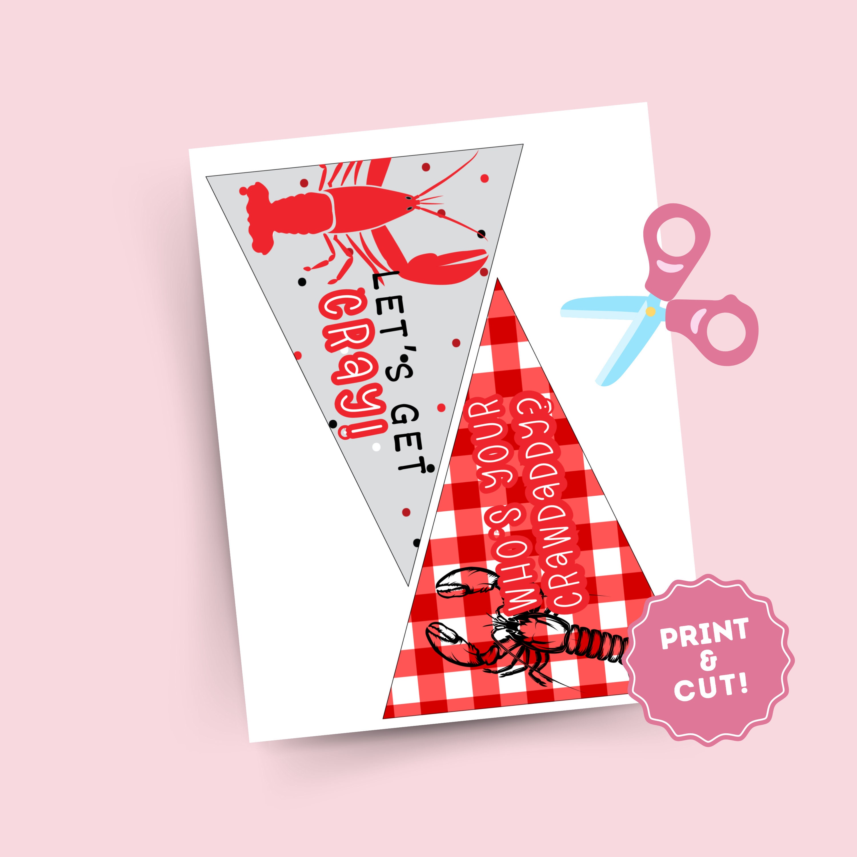 Printable Crawfish Boil Party Pennants and Banners | for Kids, Fun ...