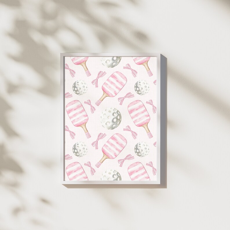 Seamless Pink Pickle Ball Pattern Digital Paper, Prints, Art Pickle ...