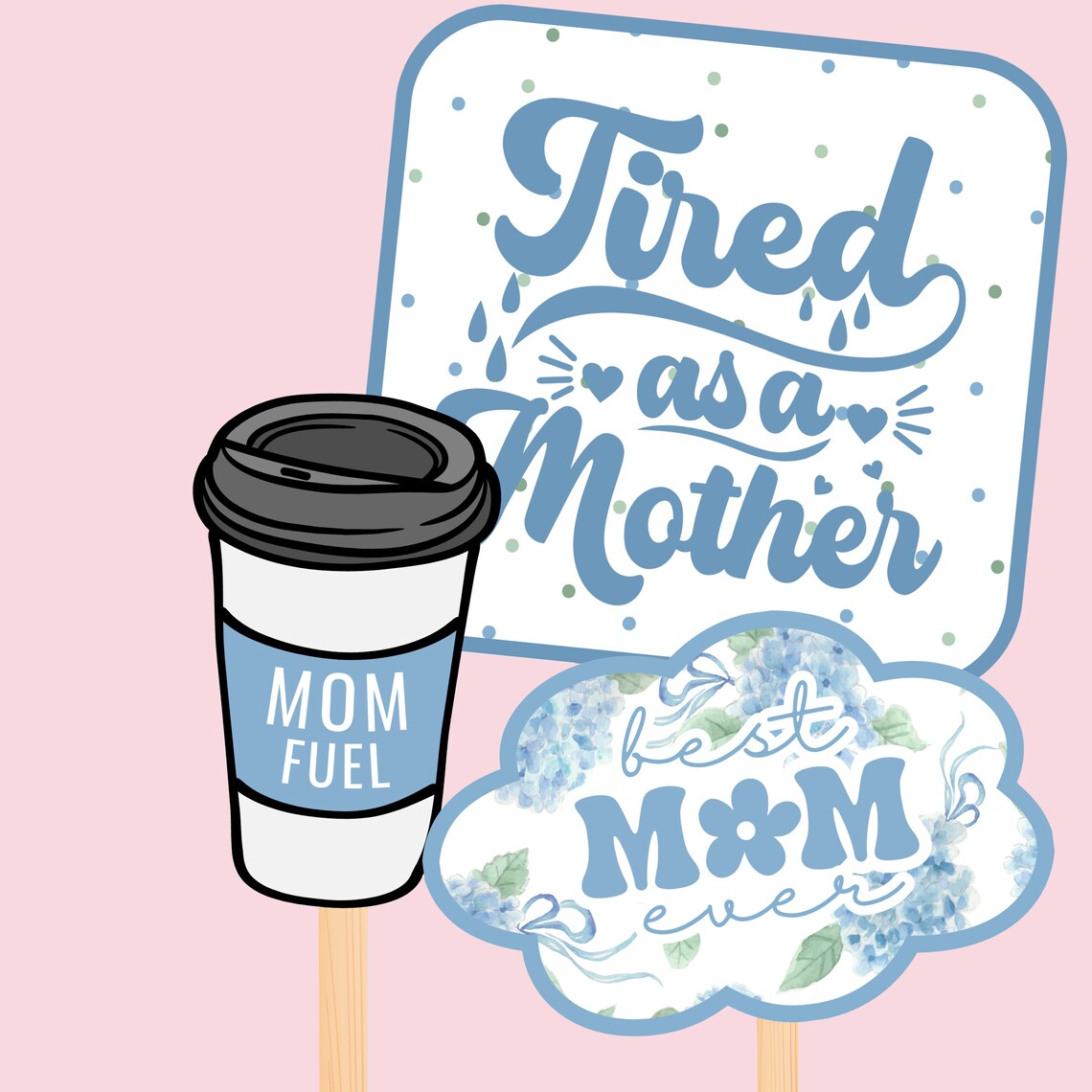 Mother's Day Photo Prop Signs | Instant Download, Printable Coastal ...