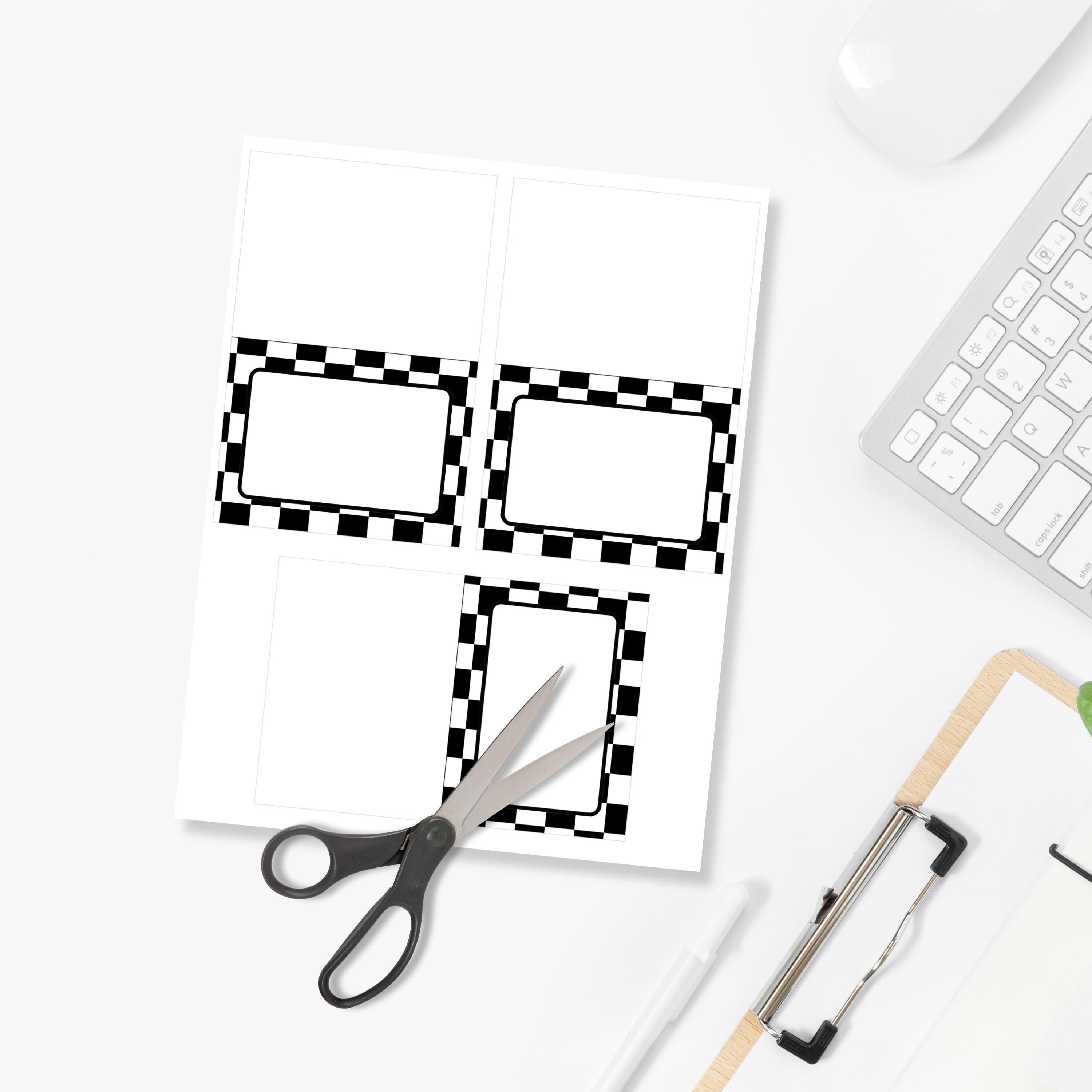 Printable Black Checkered Food Labels, Name and Table Cards | Fast One ...