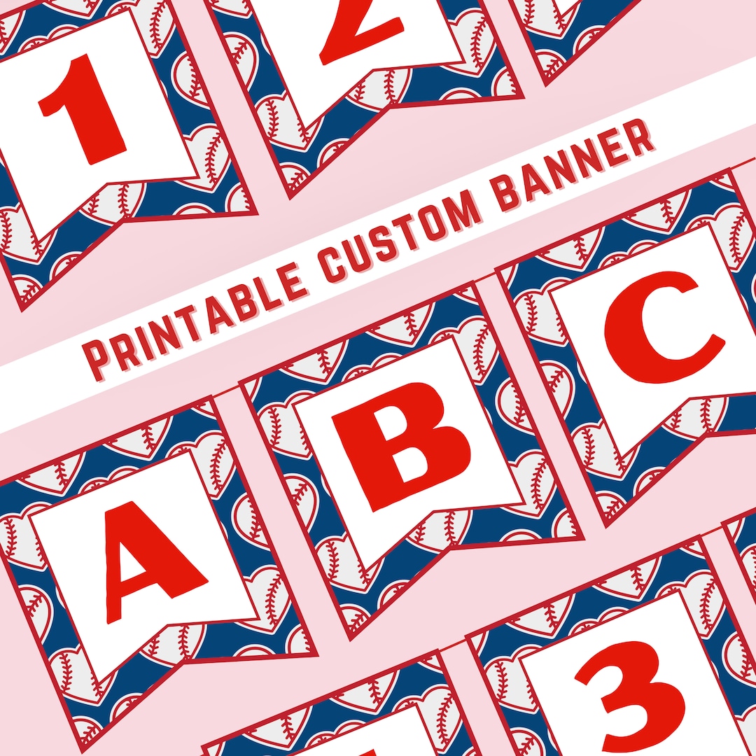 Custom Baseball Themed Banner | Instant Download, Printable Baseball ...