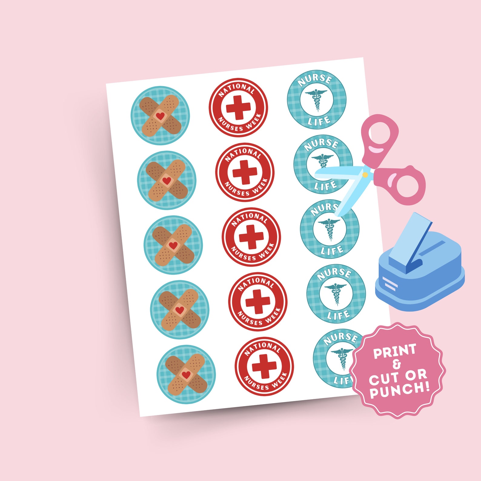 National Nurses Week Cupcake Toppers | Instant Download, Printable RN ...