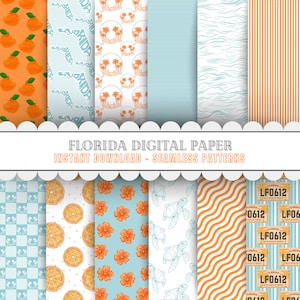 Seamless Florida Digital Paper Bundle | Printable Patterns for ...
