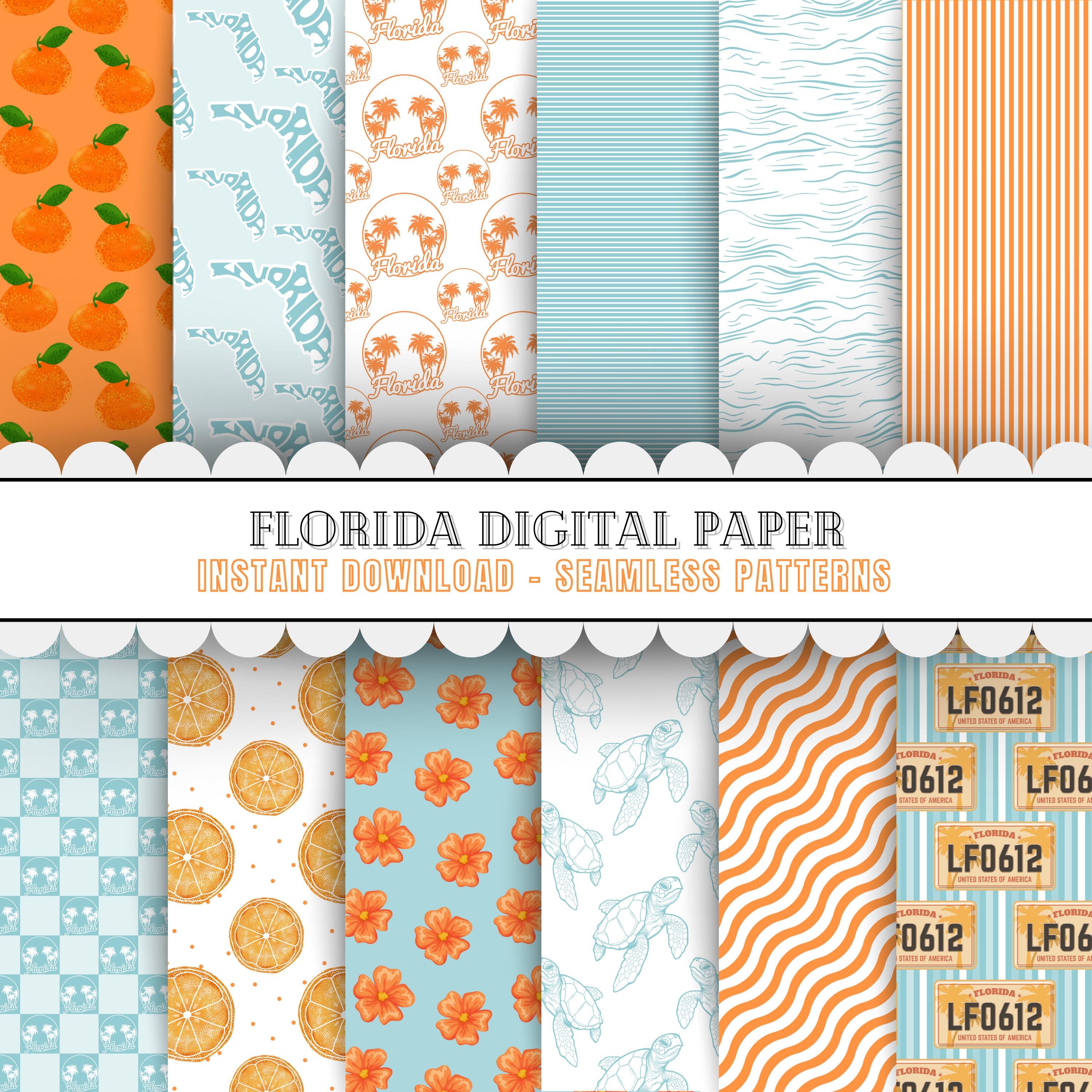 Seamless Florida Digital Paper Bundle | Printable Patterns for ...