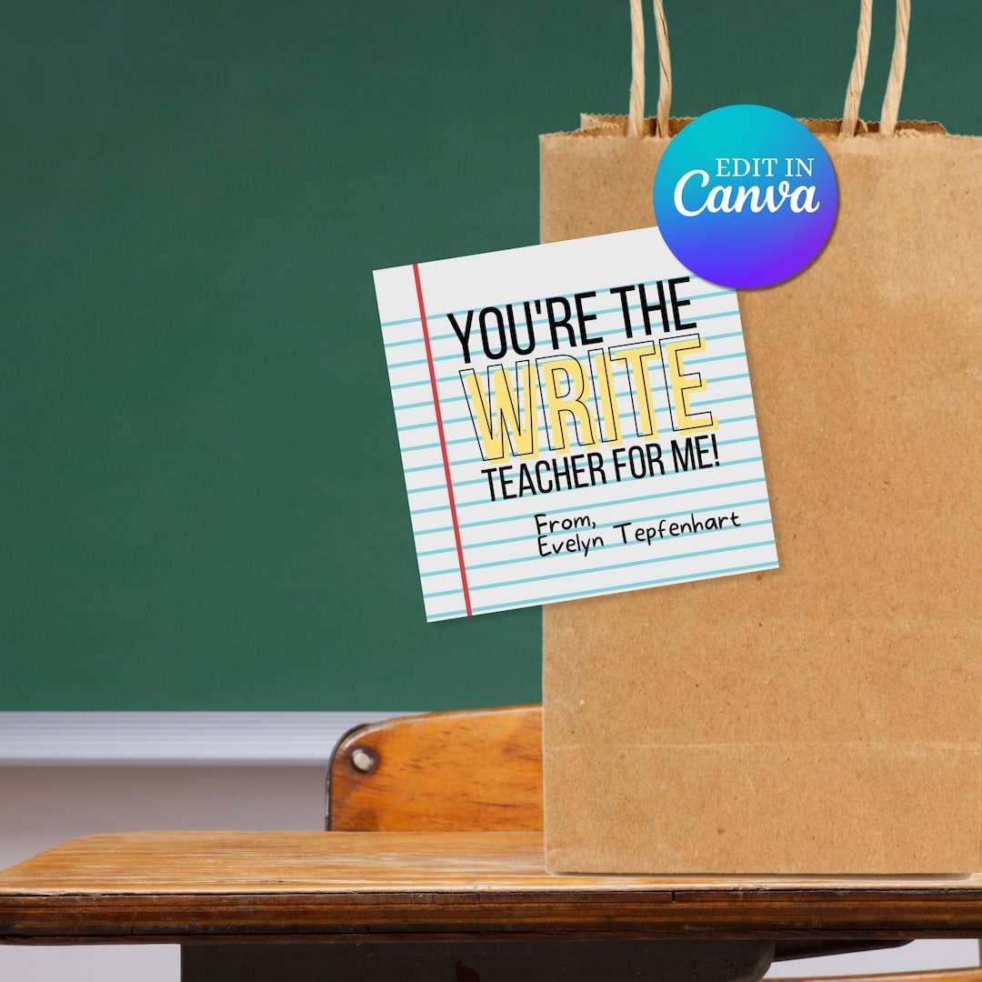 Custom Teacher Thank You Tags, Back to School Printable You're the ...