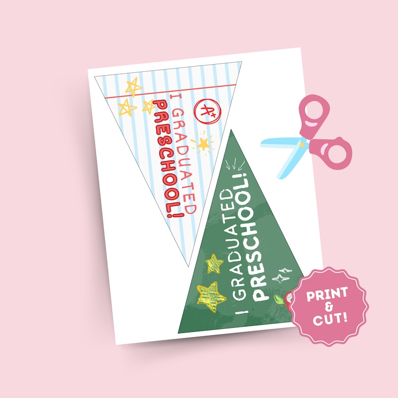 Printable Preschool Graduate Pennants for Kids | Instant Download Gifts ...