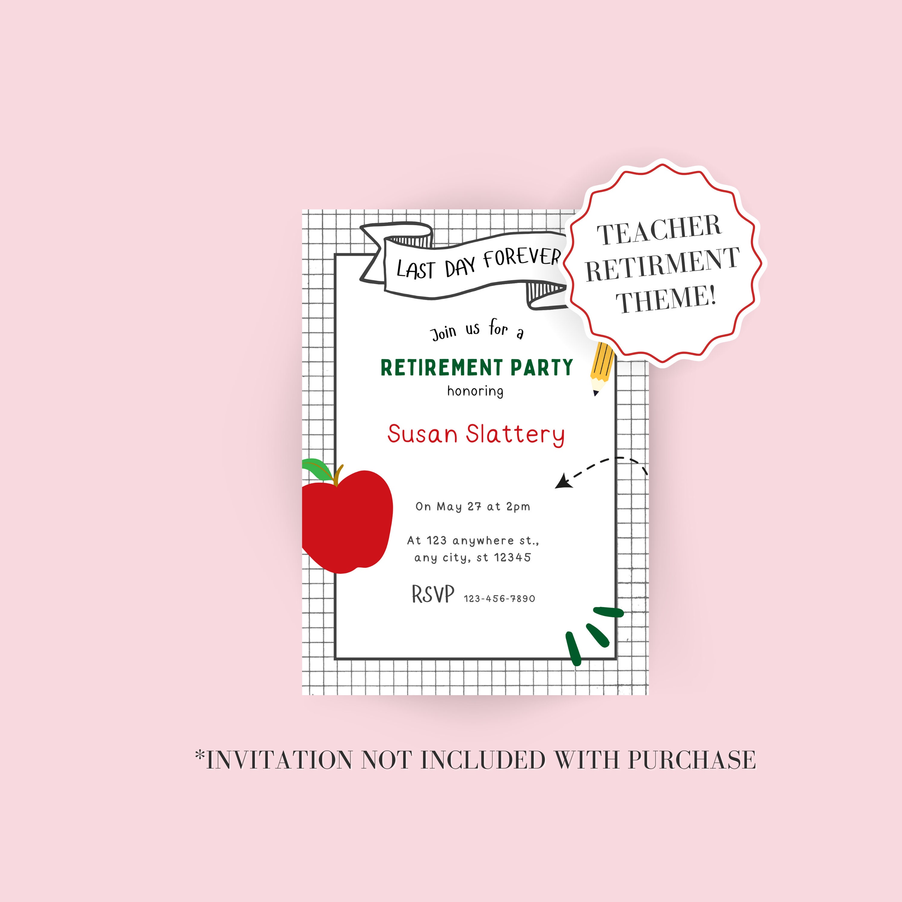 Printable Teacher Retirement Party Banner | Last Day Forever School ...