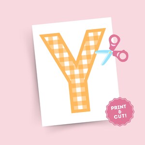 Printable Gingham Letters for Classroom, Bulletin Board Letters, PNG ...