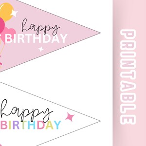 Printable Happy Birthday Pennant Banners for Boys and Girls | Colorful ...