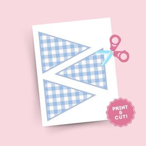 Printable Blue Gingham Banner | Classroom Decorations, Birthday Party ...