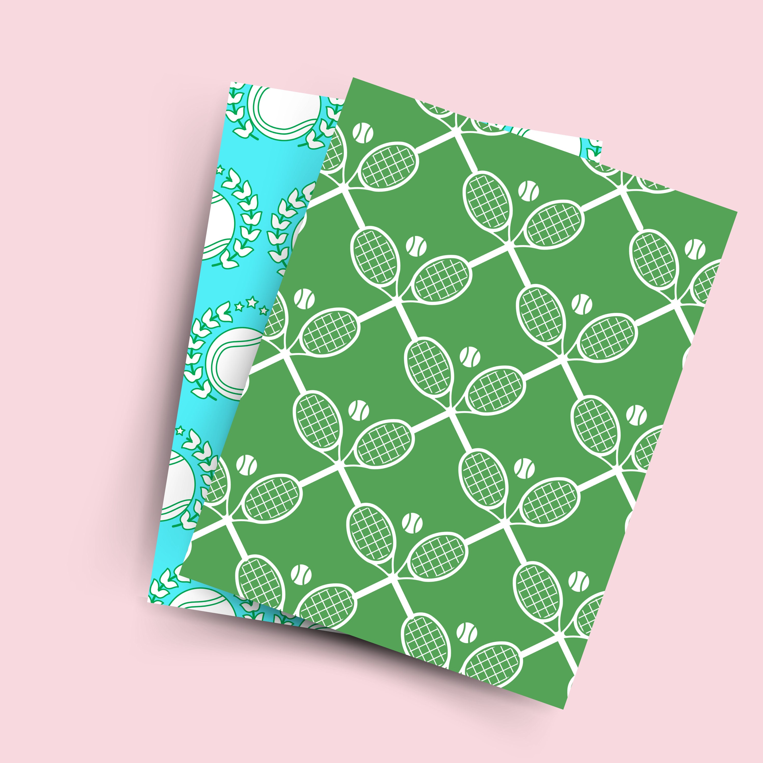 Seamless Tennis Digital Paper Bundle Tennis Ball, Court, Patterns ...