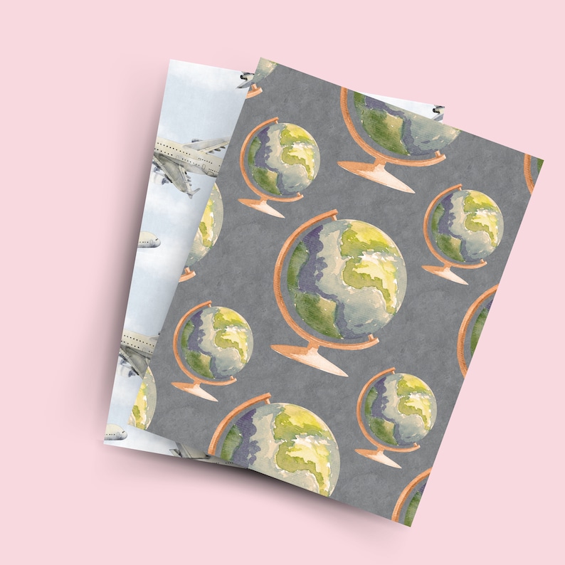 Seamless Traveling Digital Paper Bundle | Printable Crafting Paper ...