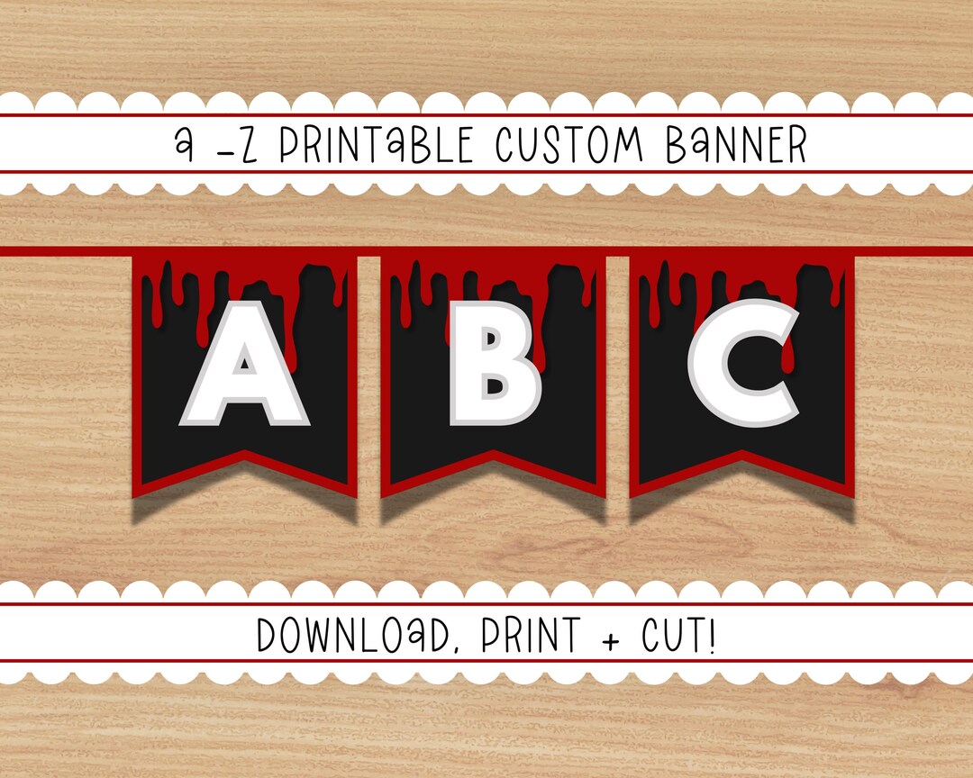 Custom Printable Blood Banner | Scary Halloween Banner | Party ...