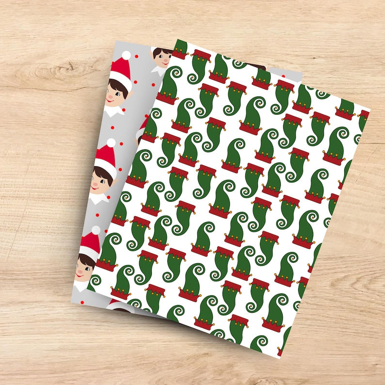 Seamless Christmas Elf Digital Paper Bundle | Instant Download ...