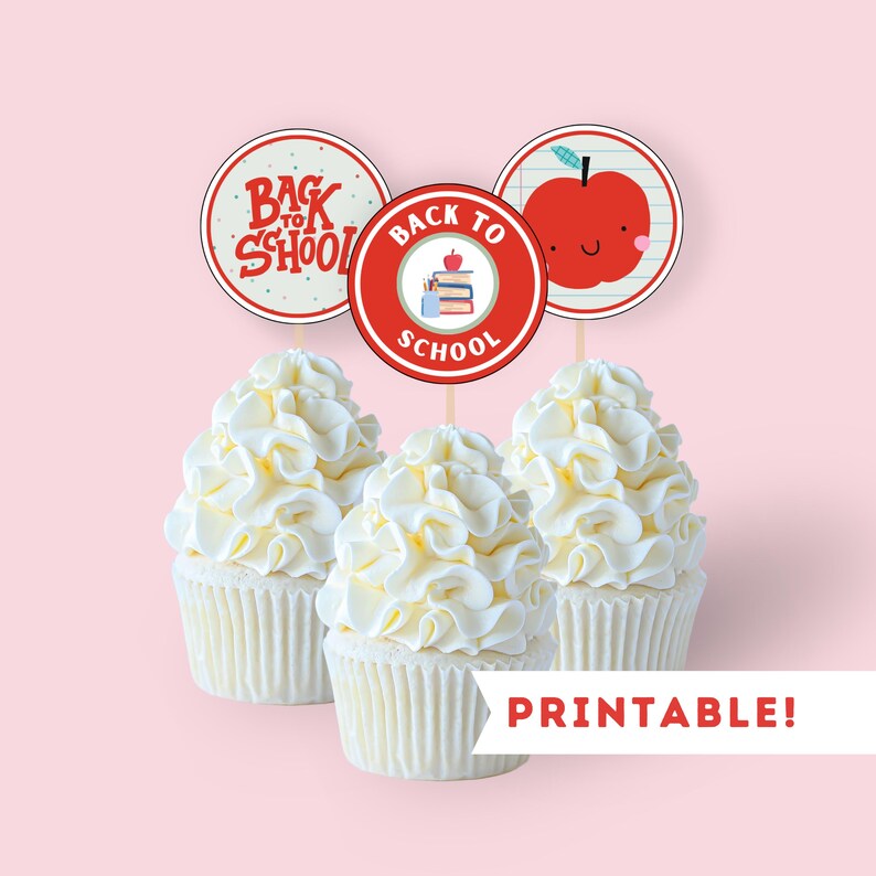 Printable Back to School Cupcake Toppers for Kids Instant Download ...
