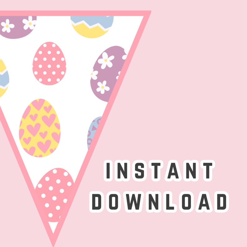 Colorful Easter Printable Banner and Garland Instant Download Patterned ...