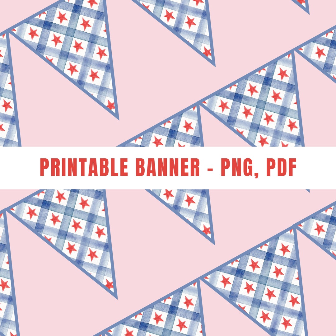 Printable Patriotic Banner | Memorial Day, 4th of July, Red White and ...