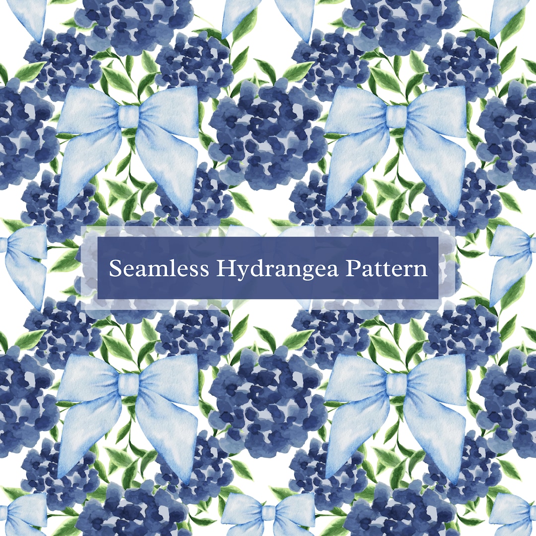 Seamless Hydrangea Pattern, Paper, Print | Instant Download PNG ...