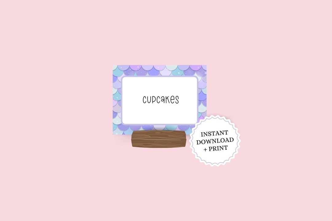 Printable Mermaid Theme Food Labels, Name and Table Cards | Instant ...