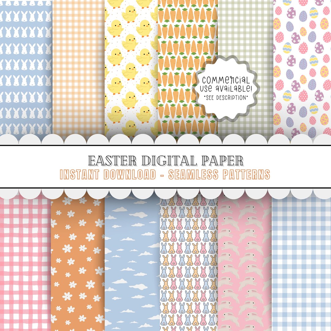 Seamless Easter Digital Paper Bundle | Printable Scrapbooking Paper ...