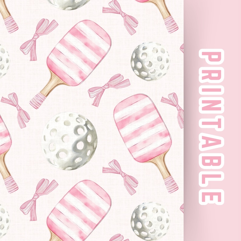 Seamless Pink Pickle Ball Pattern Digital Paper, Prints, Art Pickle ...