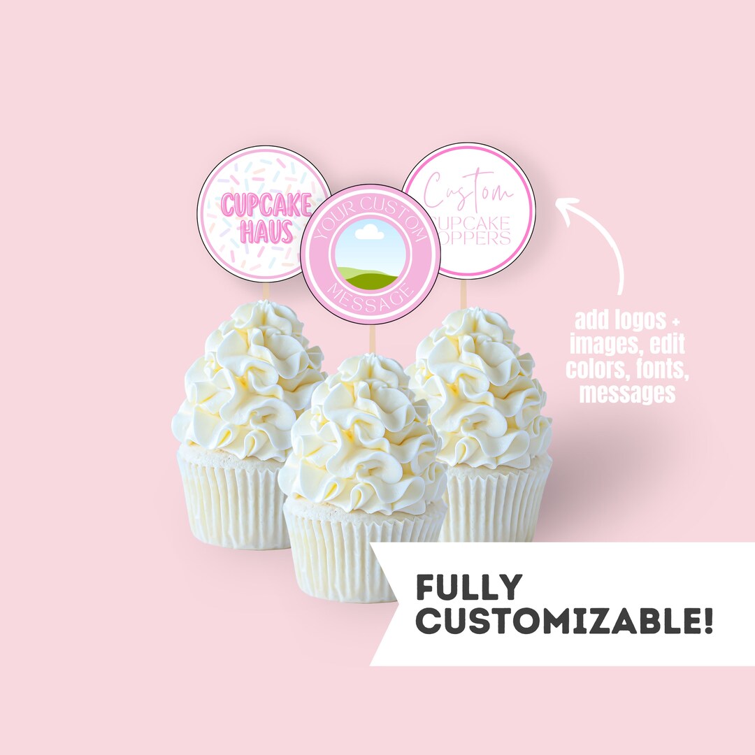 Fully Custom Cupcake Topper Design Service Download, Print Custom Party ...