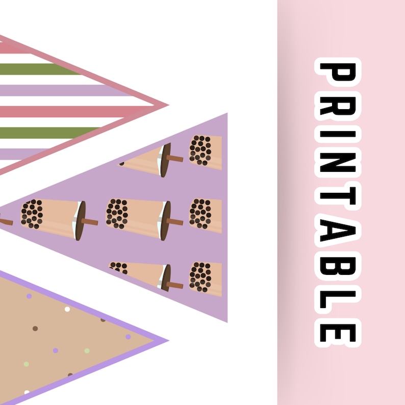 Printable Boba Tea Themed Banner Instant Download Decorations for Boba ...