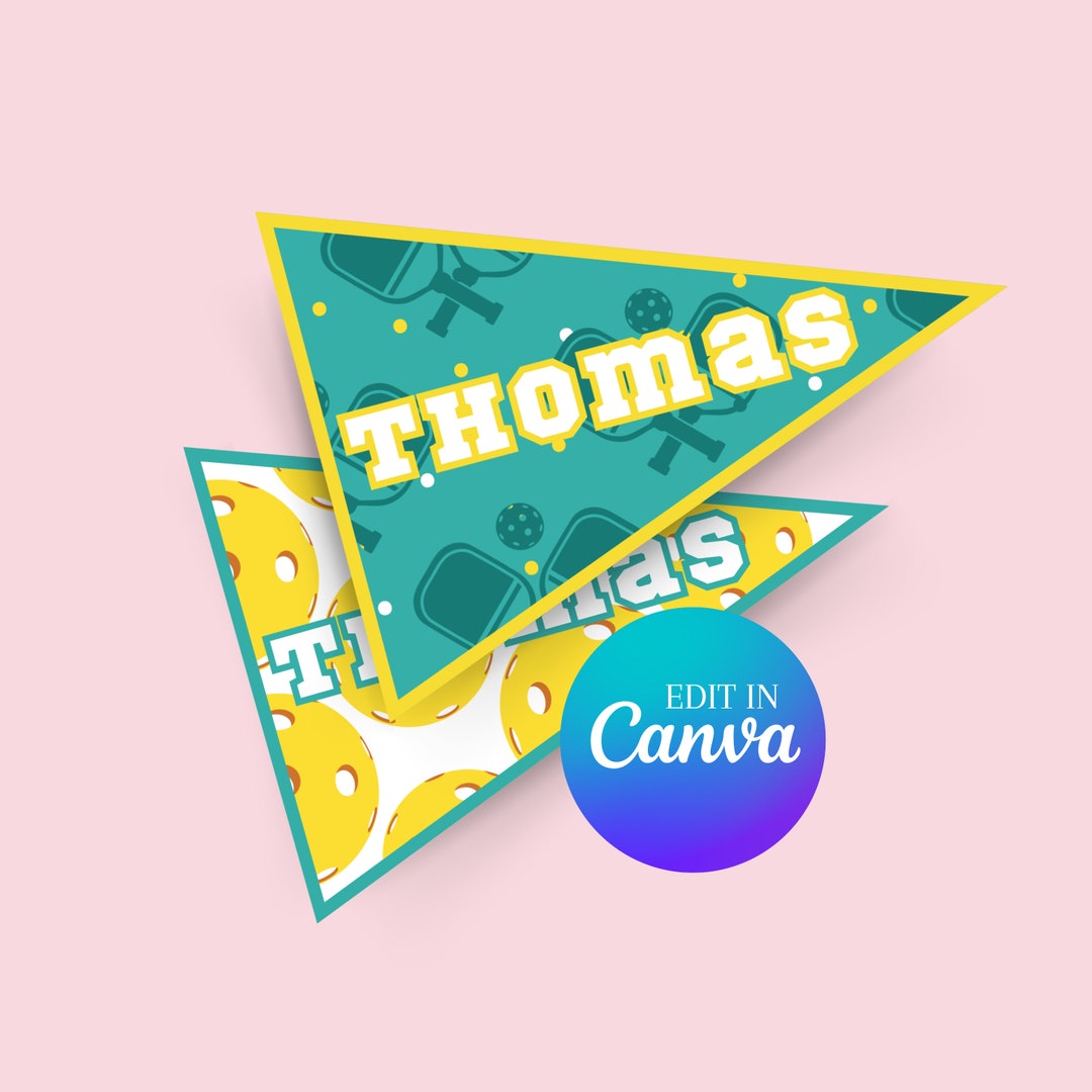 Custom Pickle Ball Name Pennants | Printable Team Goodie Bag Tags ...