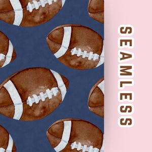 Seamless Watercolor Navy Football Pattern | Instant Download Watercolor ...