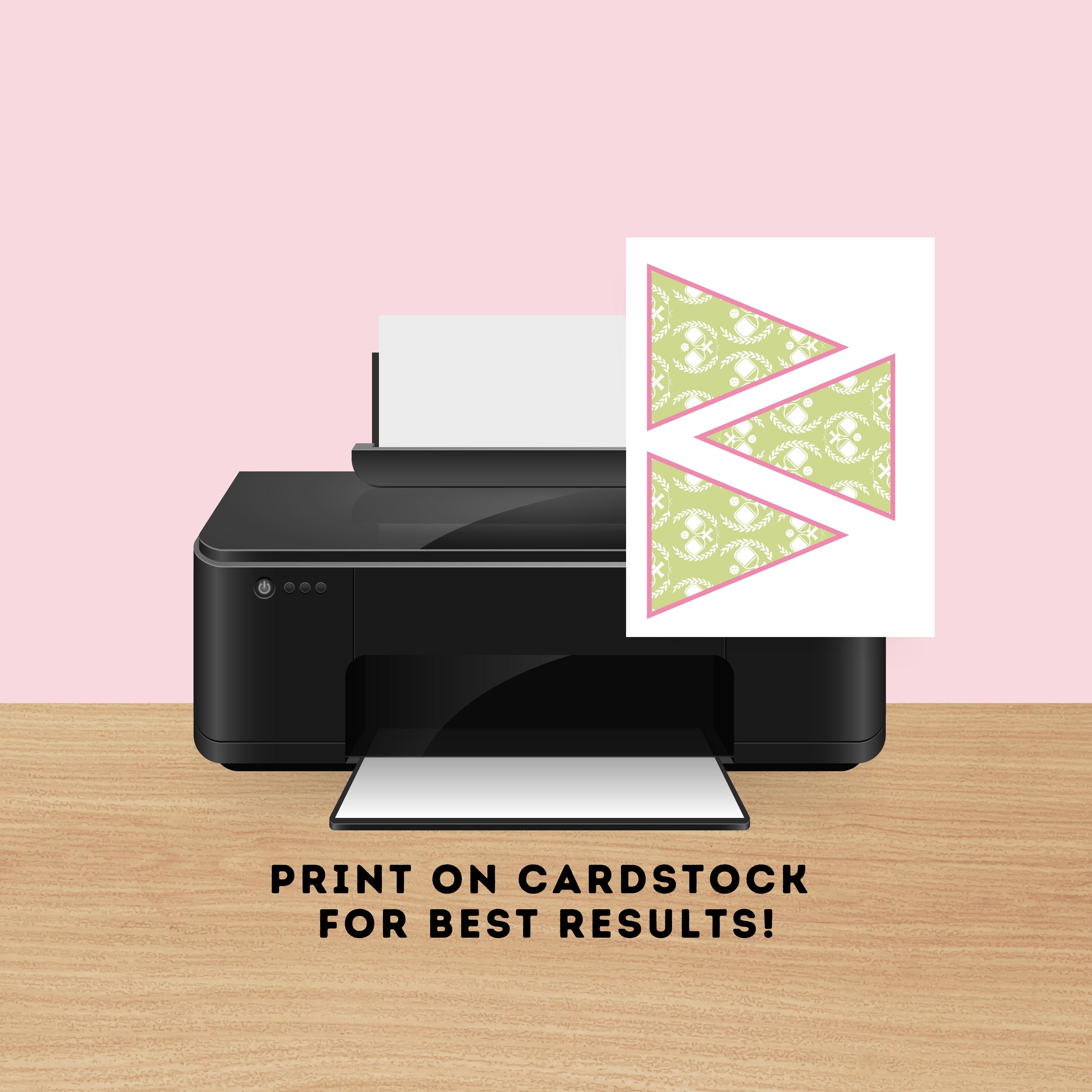 Printable Pickle Ball Banner PNG, PDF Girly Pickle Ball Themed Banner ...