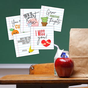 Printable Lunch Box Cards, Letters, Notes for Kids | PDF, PNG | Back to ...